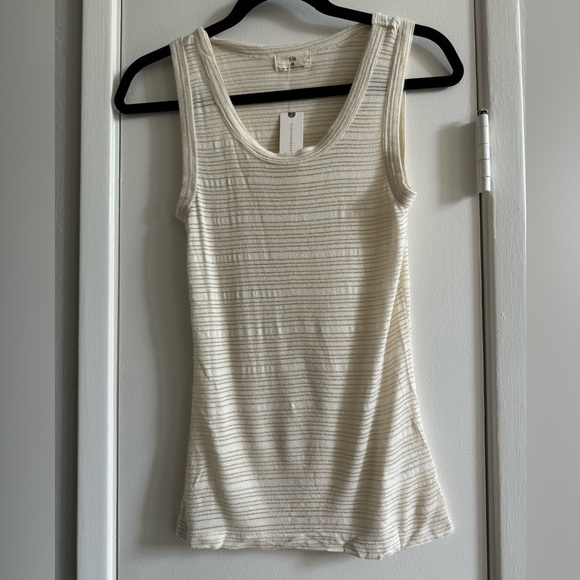 T.La | Tops | Tla Cream And Gold Striped Tank Size Xs Nwt | Poshmark